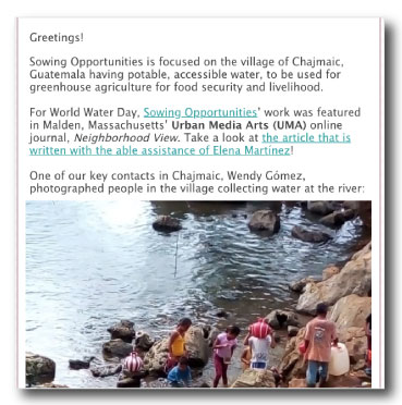 Water for Life project - Sowing Opportunities